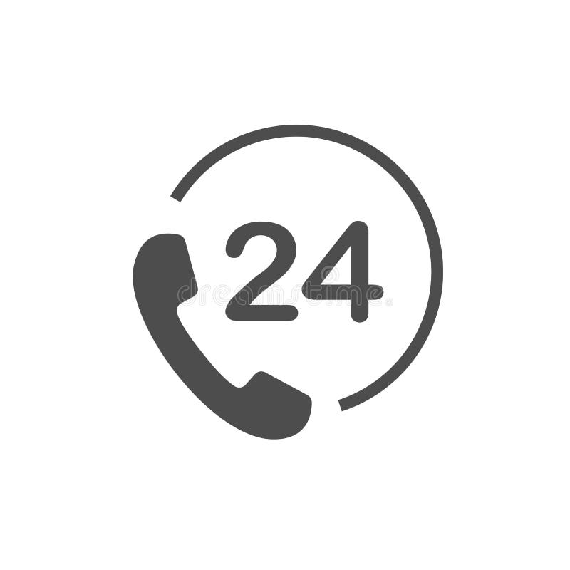 Call 24 Icon. Call Centre. Vector Illustration, Flat Design. Stock ...