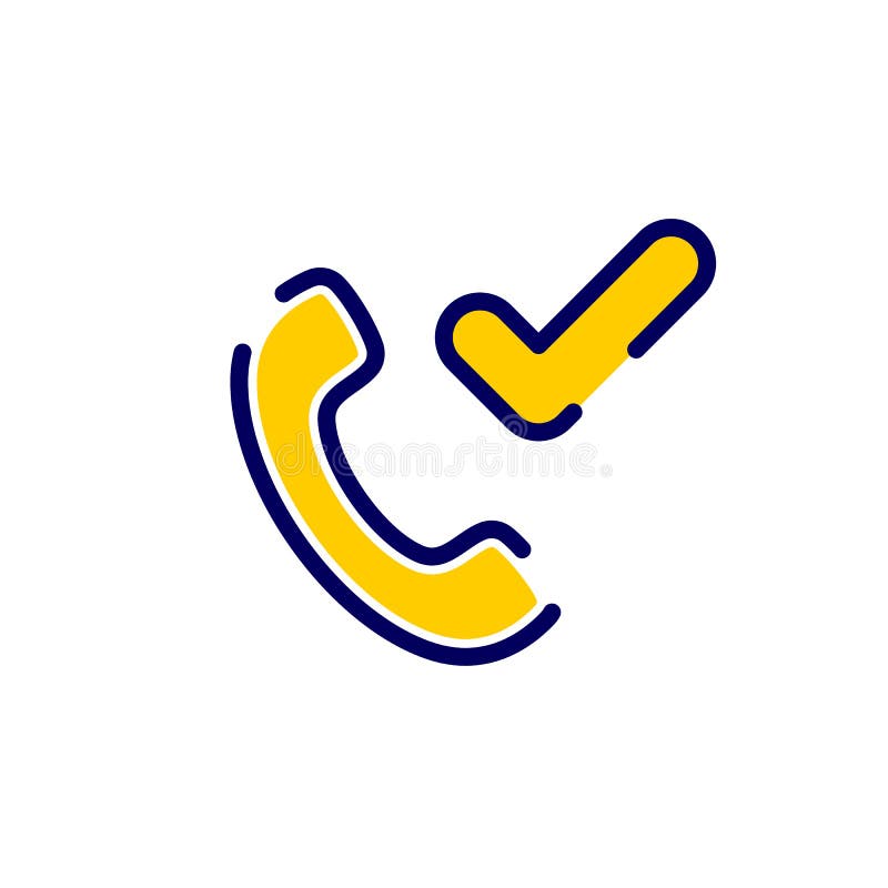 Call Icon with Check Sign. Call Icon and Approved, Confirm, Done, Tick ...