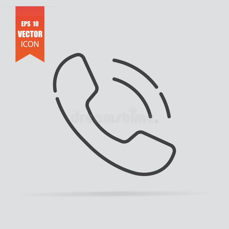 Call Icon in Flat Style Isolated on Grey Background Stock Vector ...