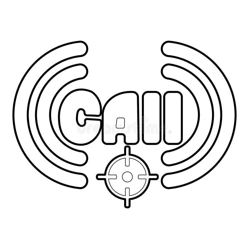Call icon, outline style stock vector. Illustration of service - 85982199