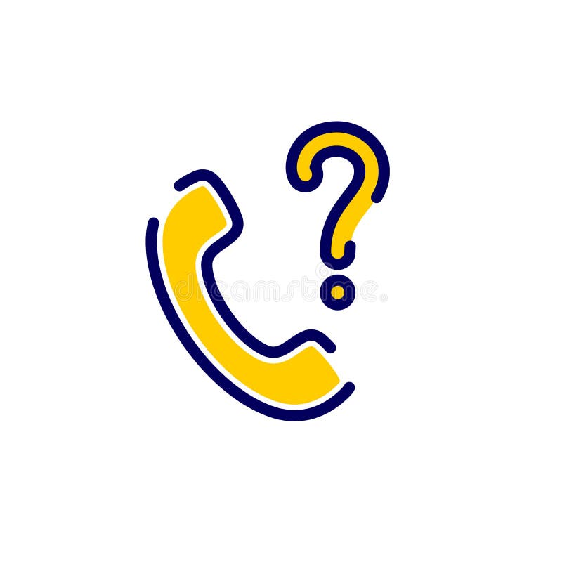 Call Icon with Question Mark. Call Icon and Help, How To, Info, Query ...