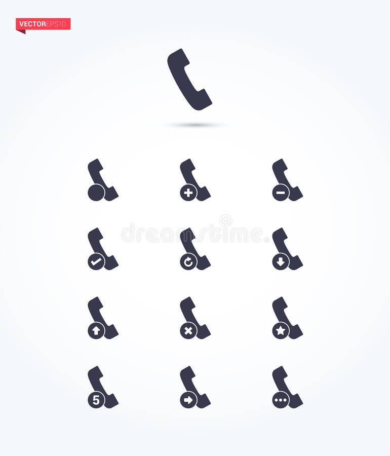 Call Icon Set stock vector. Illustration of smart, information - 198484740