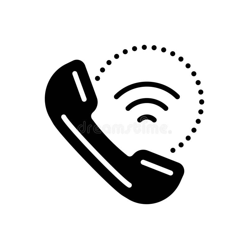 Black Solid Icon for Call, Telephone and Ringing Stock Illustration ...