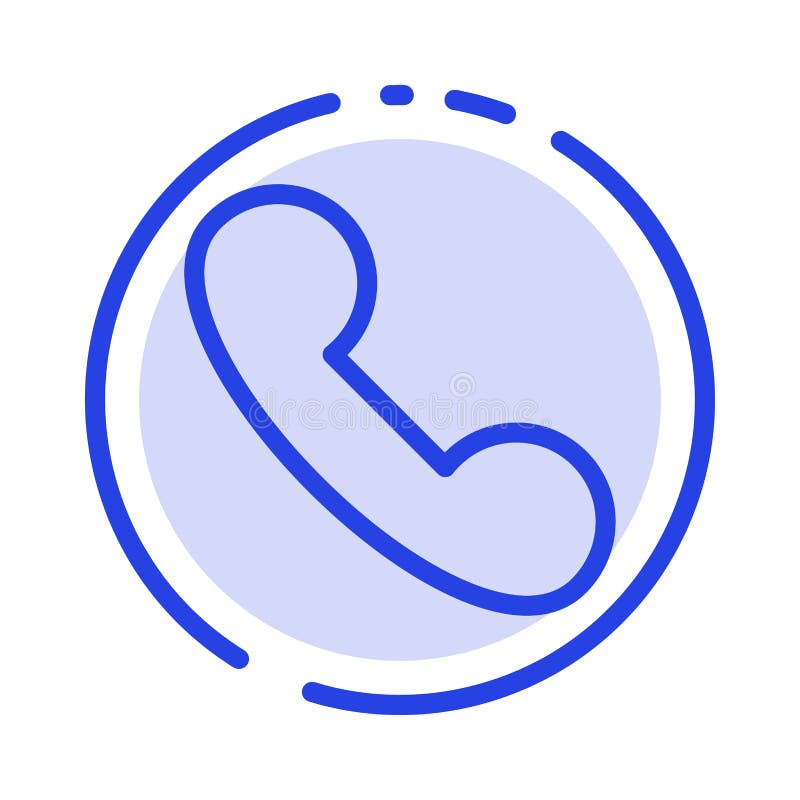 Call, Incoming, Telephone Blue Dotted Line Line Icon Stock Vector ...