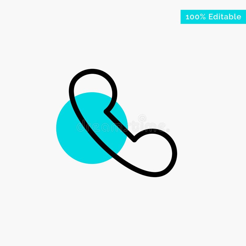 Call, Incoming, Telephone Turquoise Highlight Circle Point Vector Icon ...