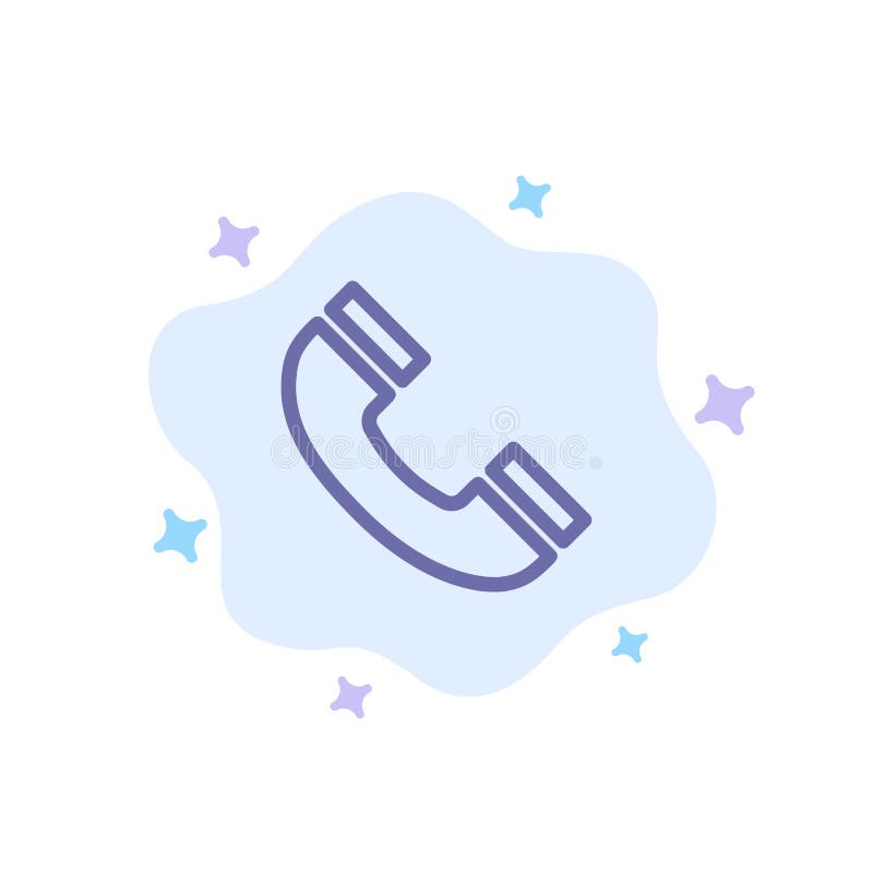 Call, Interface, Phone, Ui Blue Icon on Abstract Cloud Background Stock ...