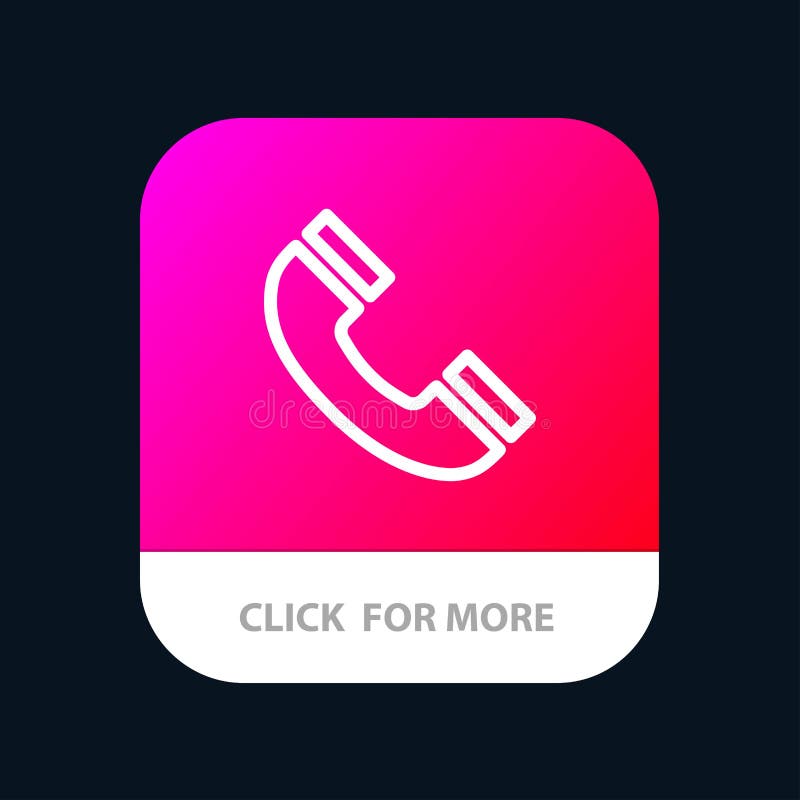 Call Interface Phone Ui Mobile App Button Android And Ios Line Version Stock Vector