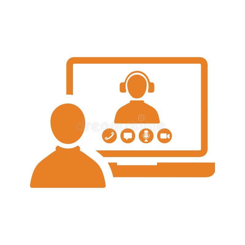 Call, Interview, Video Icon. Orange Vector Graphics Stock Illustration ...