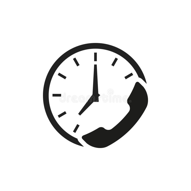 Call 24 Isolated Icon on White Background, in Flat Style. Vector Design ...