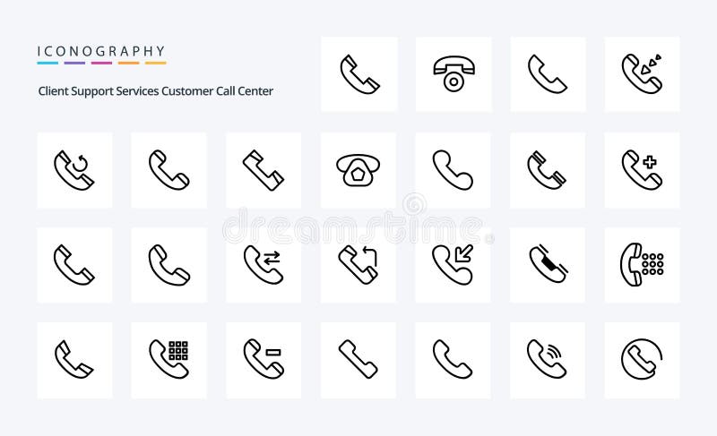 25 Call Line icon pack stock vector. Illustration of hospital - 264553702