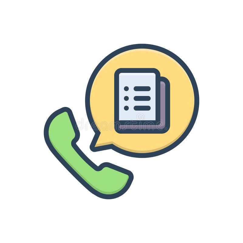 Color Illustration Icon for Call List, Call and Contact Stock ...