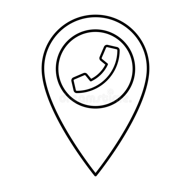 Call Location Icon in Outline Style Stock Vector - Illustration of sign ...