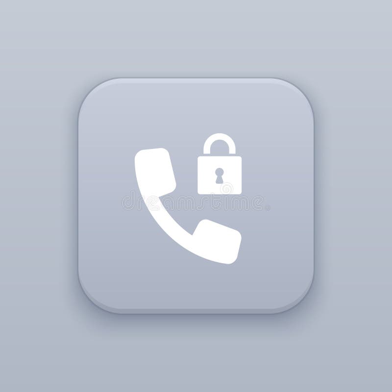 Call Locked, Gray Vector Button with White Icon Stock Vector ...