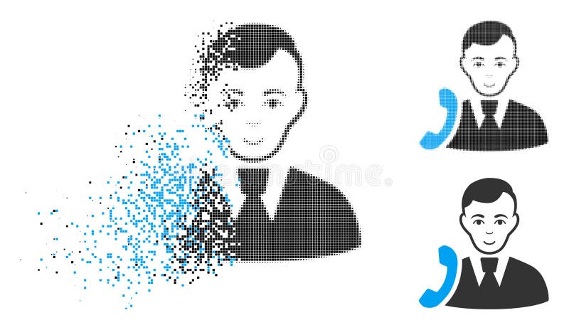 Shredded Dotted Halftone Call Manager Icon with Face Stock Vector ...