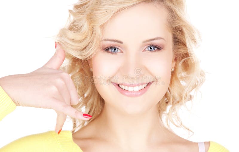 Call me stock photo. Image of joyful, friendly, people - 12015614