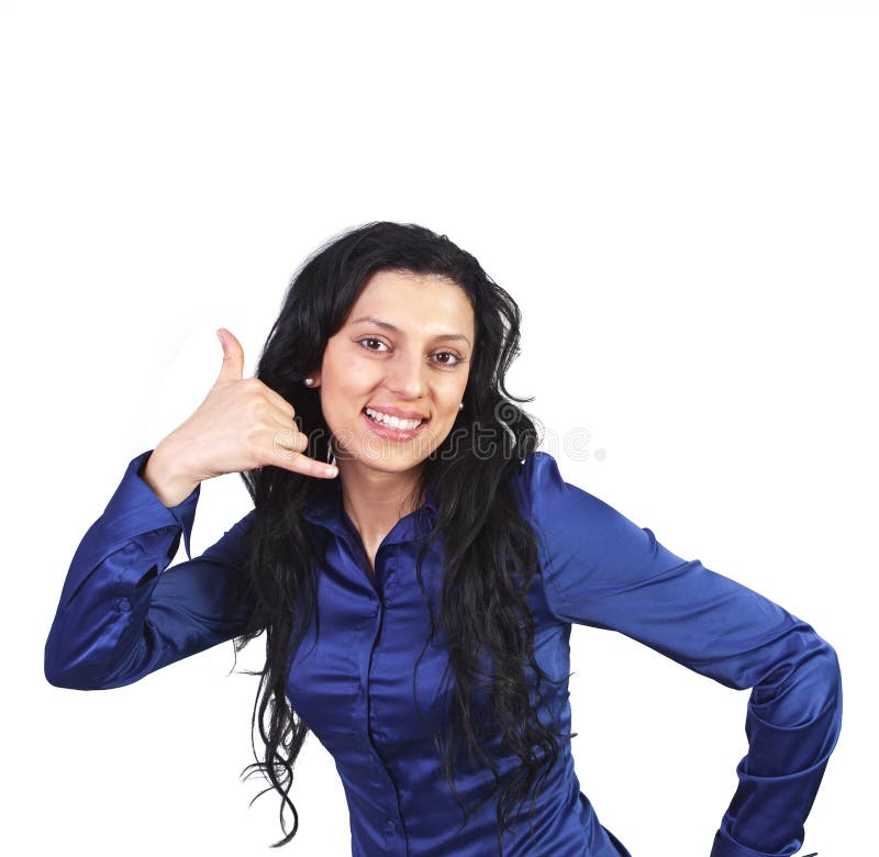 Call Me ! stock photo. Image of happiness, gesturing - 17463234
