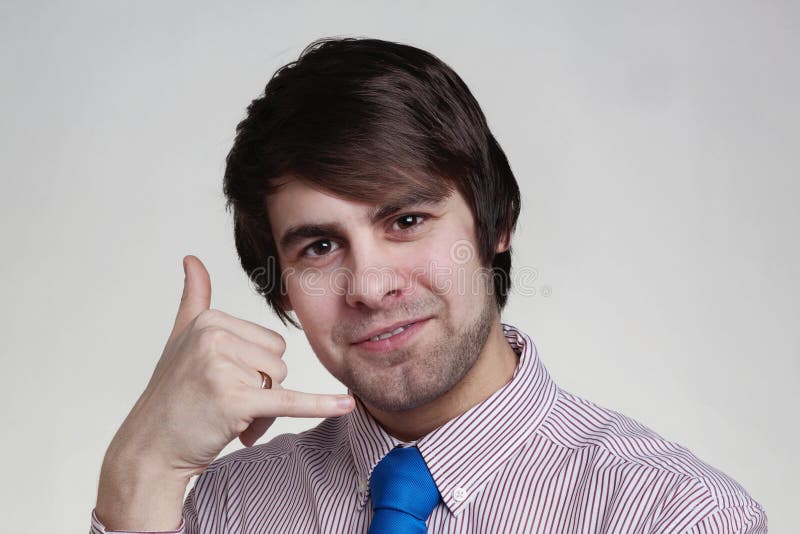 Call me stock photo. Image of face, smile, phone, gesture - 23411452