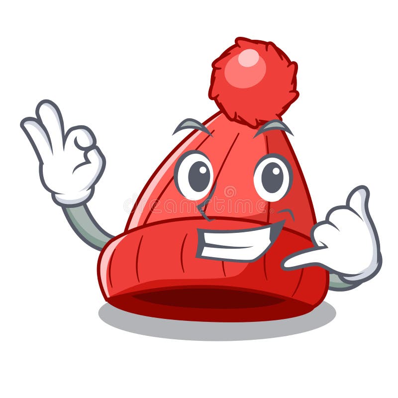Call Me Beanie Hat Isolated on the Mascot Stock Vector - Illustration ...