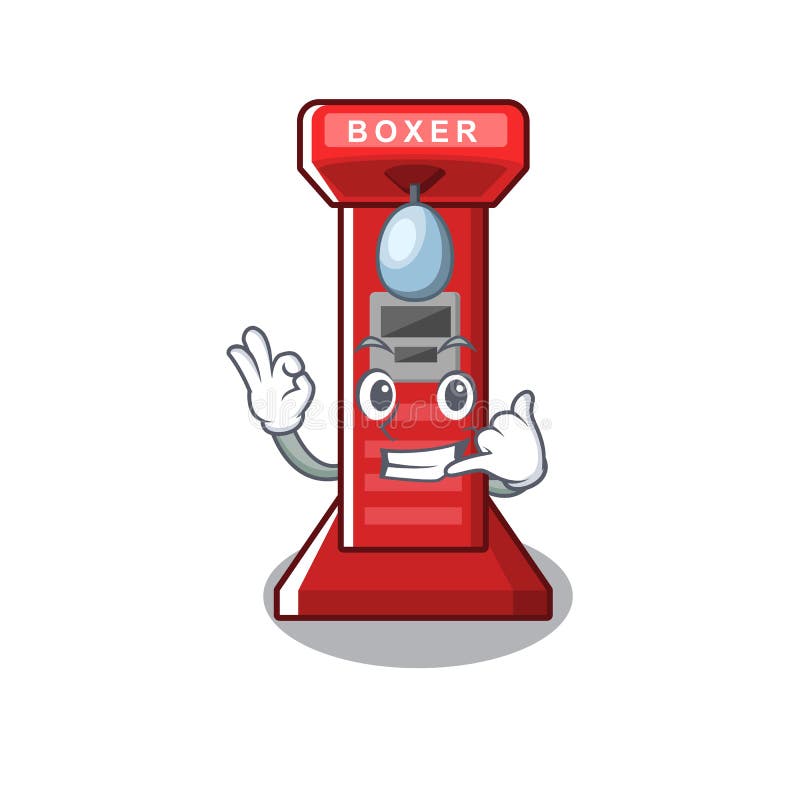 Call Me Boxing Game Machine in Cartoon Shape Stock Vector ...