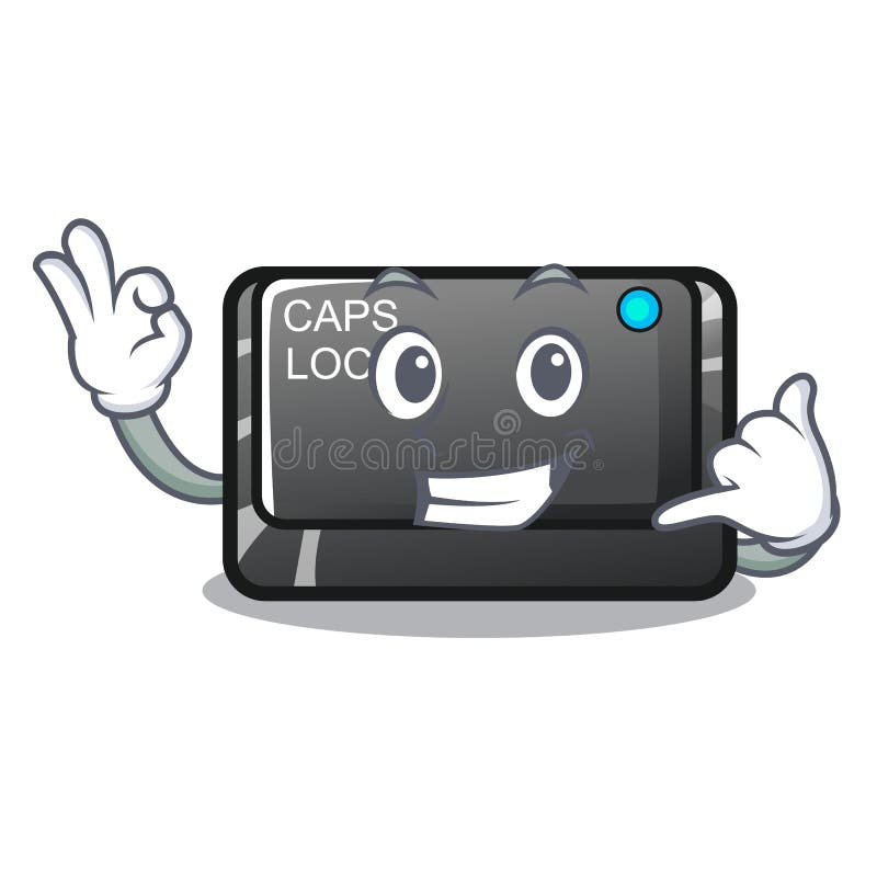 Call Me Capslock Button Isolated with the Cartoon Stock Vector ...