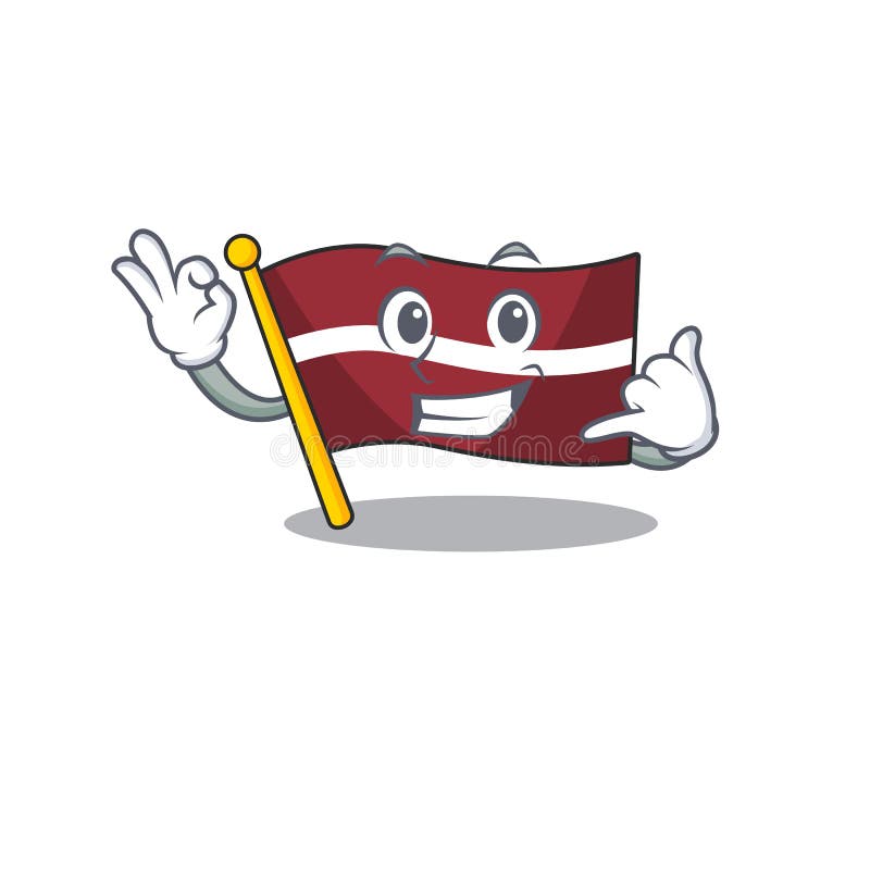 Call Me Cartoon Flag Latvia in with Mascot Stock Vector - Illustration ...