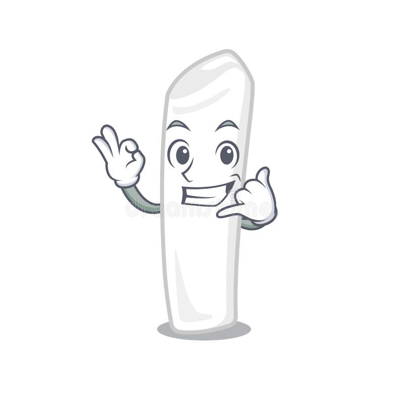 Call Me Chalk Cartoon in Front of Board Stock Vector - Illustration of ...