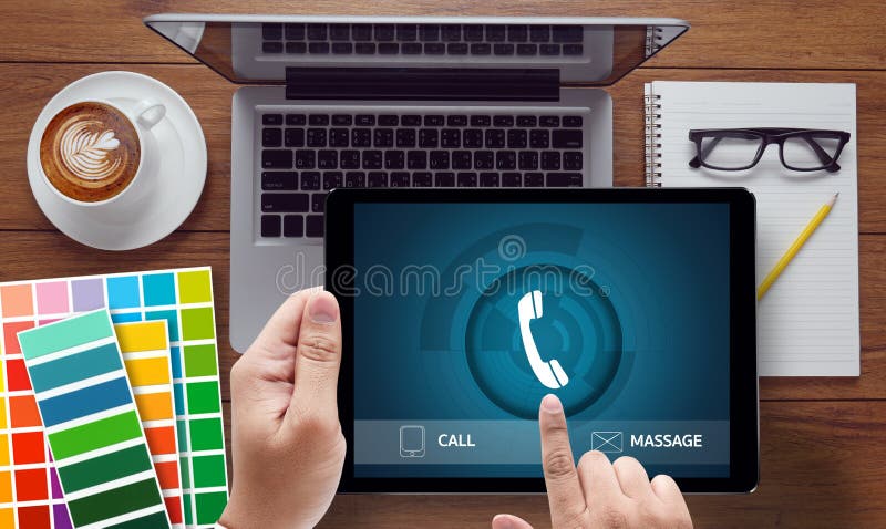 Businesswomans Hand Presenting the Words Contact Us Stock Image - Image ...