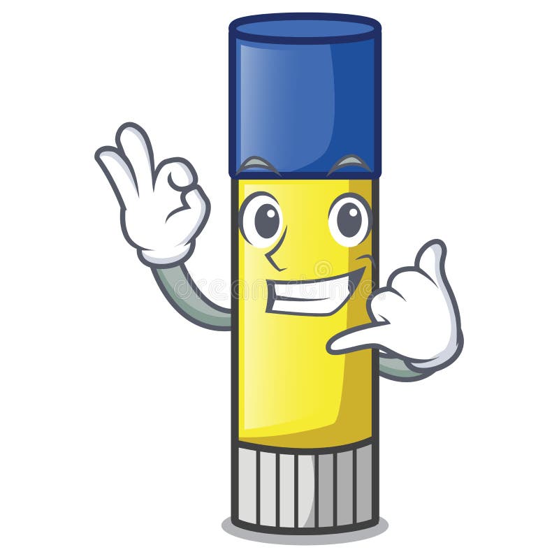 Call Me Cute Cartoon on the Glue Stick Stock Vector - Illustration of ...