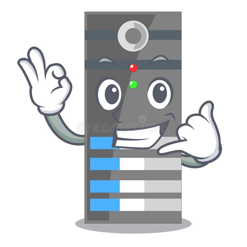 Call Me Data Server Above the Cartoon Tables Stock Vector ...