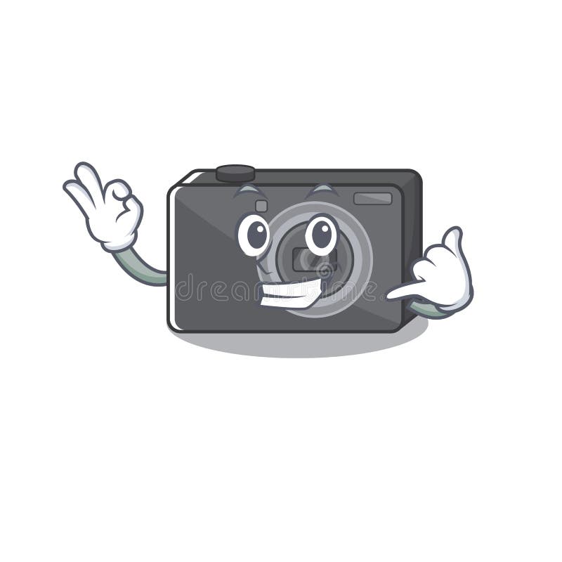 Call Me Digital Camera on a Cartoon Table Stock Vector - Illustration ...