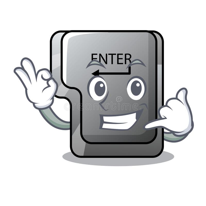 Call Me Enter Button Installed on Computer Cartoon Stock Vector ...