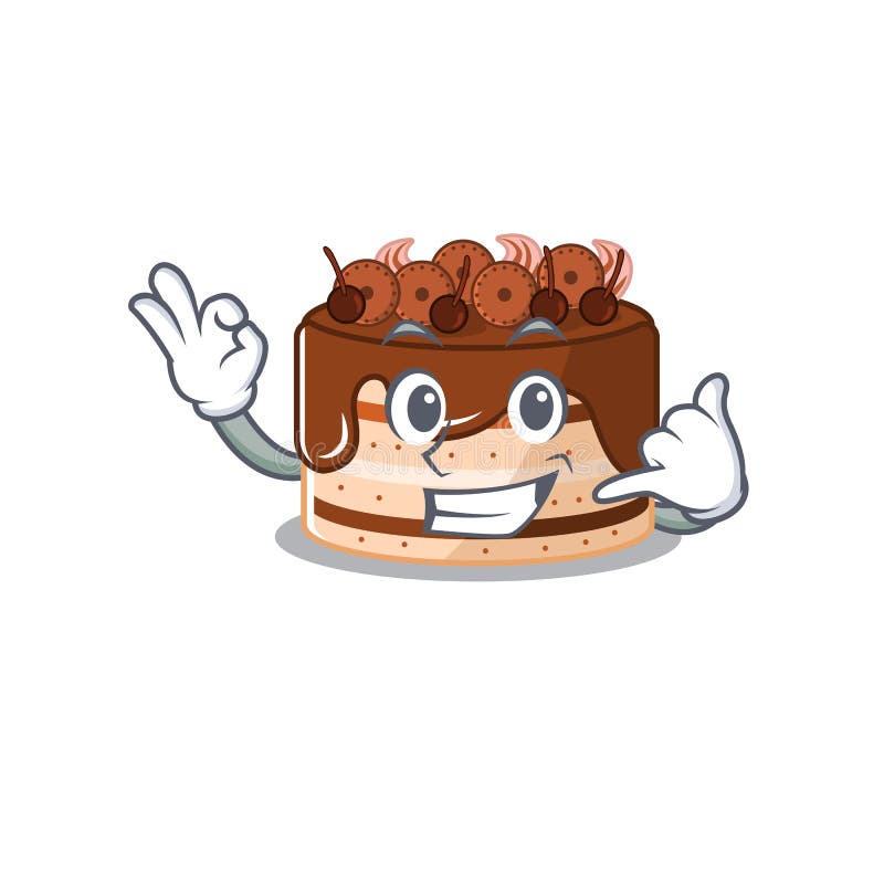 Call Me Funny Chocolate Cake Cartoon Character Concept Stock Vector ...