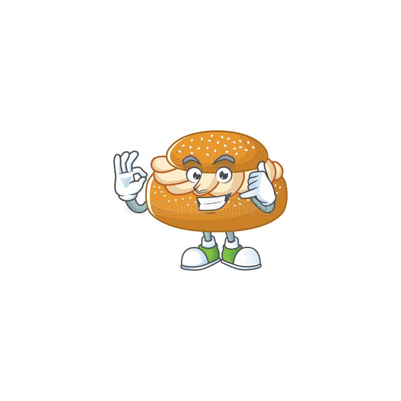 Call Me Funny Gesture Semla Mascot Cartoon Design Stock Vector ...