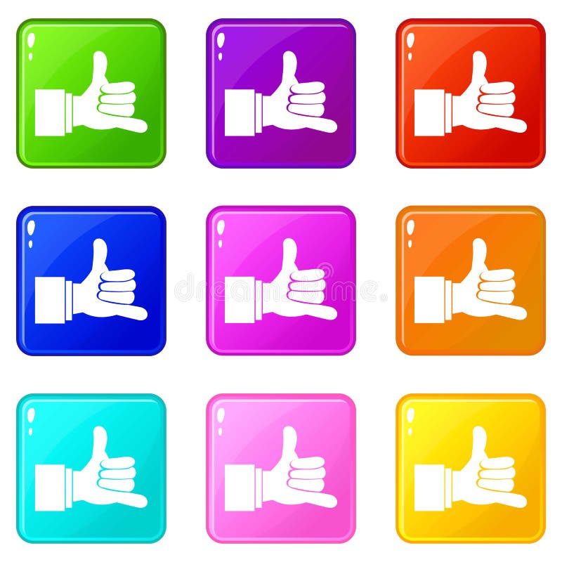 Call Me Gesture Icons 9 Set Stock Vector - Illustration of person ...