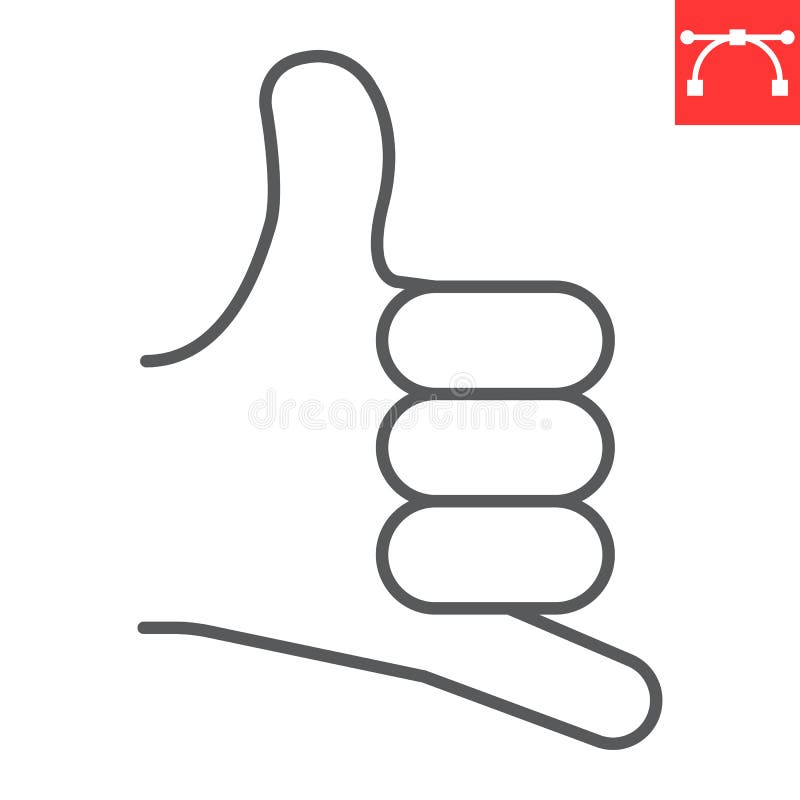 Call me gesture line icon stock vector. Illustration of gesture - 244005695