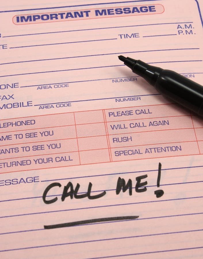 Call Me Improtant Message stock image. Image of pink - 11490417
