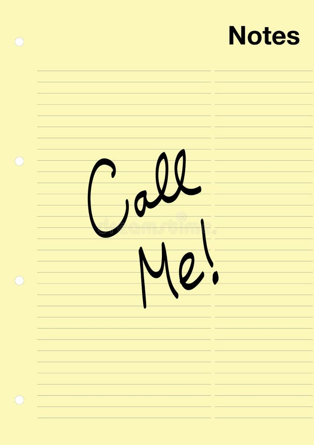 Call me! Note stock vector. Illustration of memory, drawing - 13252993