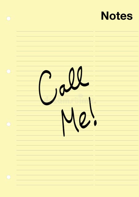 Call me! Note stock vector. Illustration of memory, drawing - 13252993