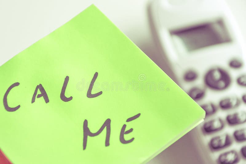 Call Me Note - Contact Us Question Customer Service Support Concept ...