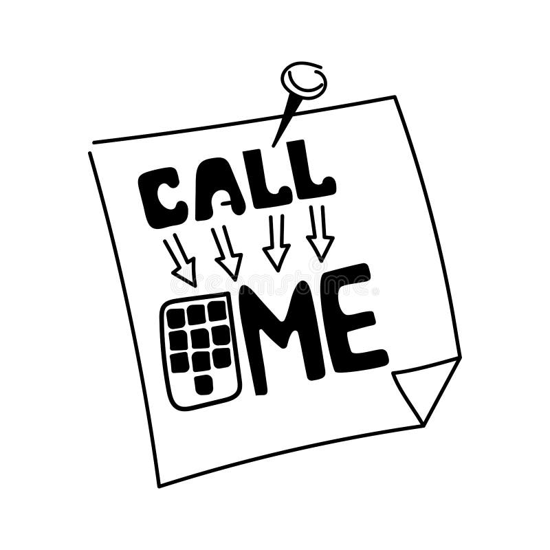 Call Me Note stock illustration. Illustration of help - 197478223
