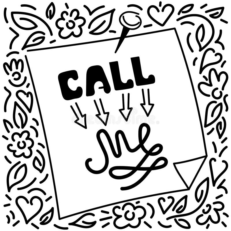 Call Me Note stock illustration. Illustration of help - 197478223
