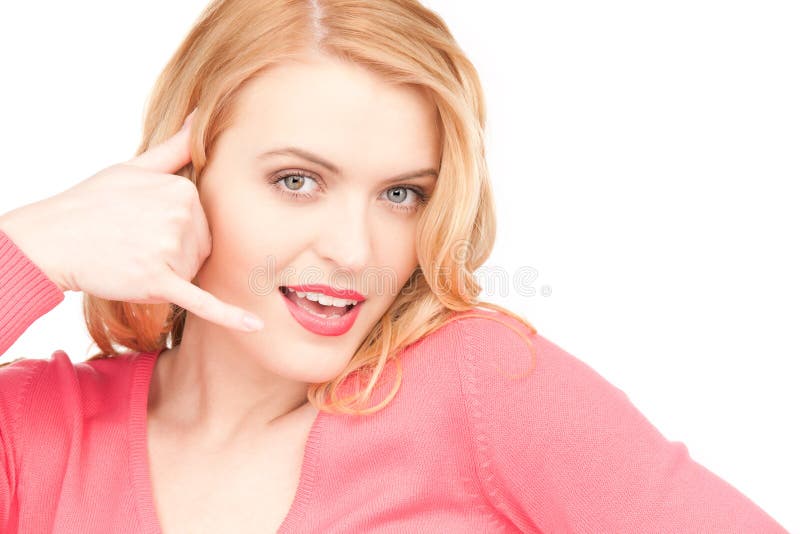 Call me stock image. Image of gorgeous, fingers, cute - 40668397