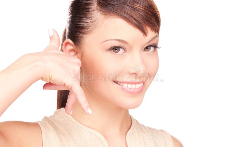Call me stock photo. Image of alluring, cheerful, nice - 40703122
