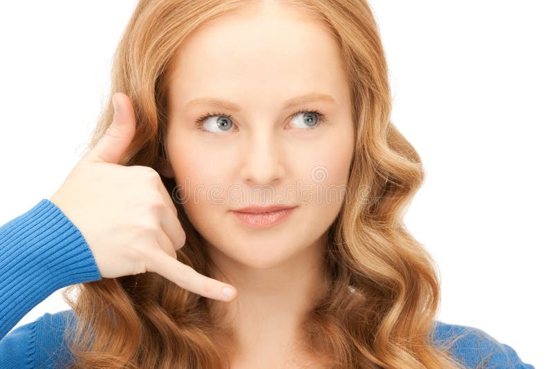 Call me stock image. Image of portrait, bright, lovely - 40875569