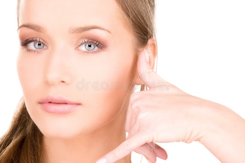 Call me stock image. Image of charming, girl, concept - 41010505