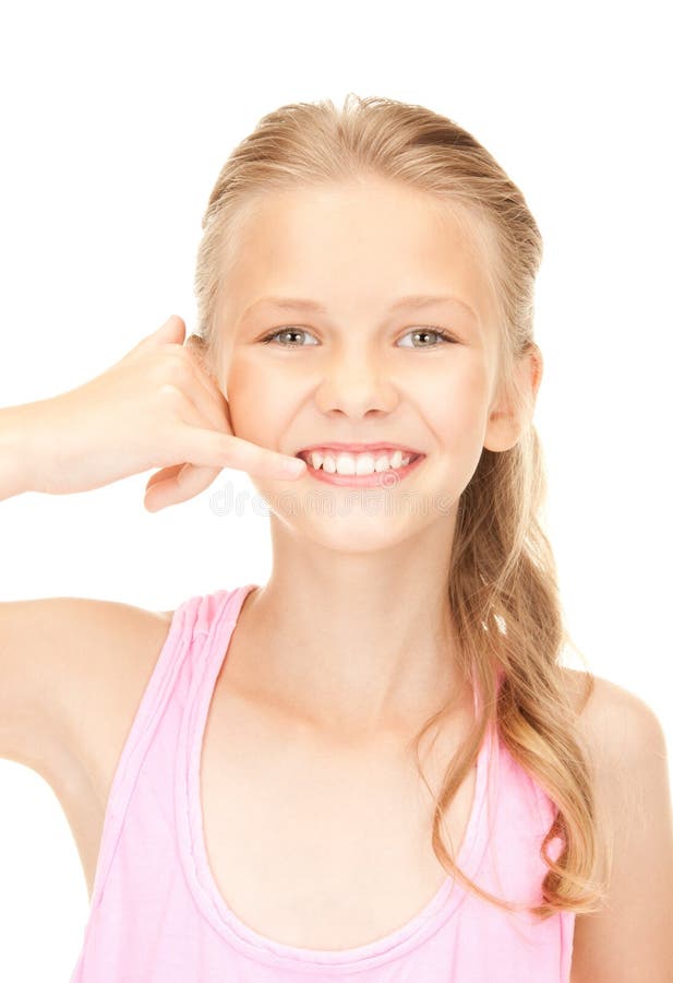 Call me stock photo. Image of communication, girl, carefree - 40932648