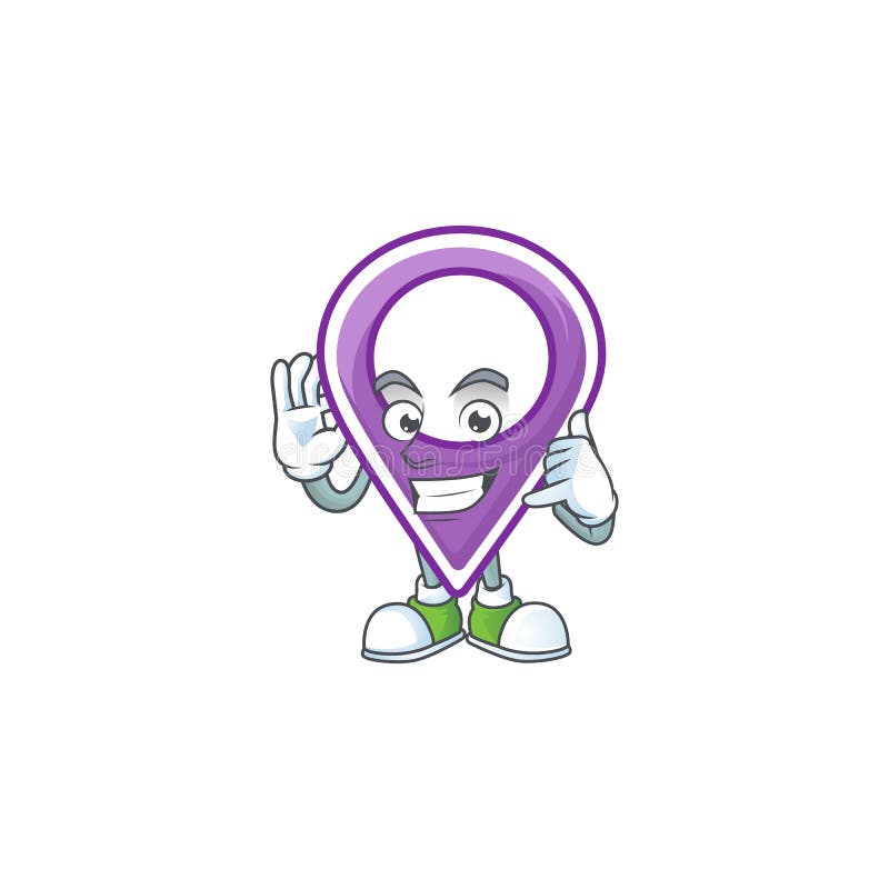 Call Me Map Marker Navigation Pin Mascot Cartoon Stock Vector ...