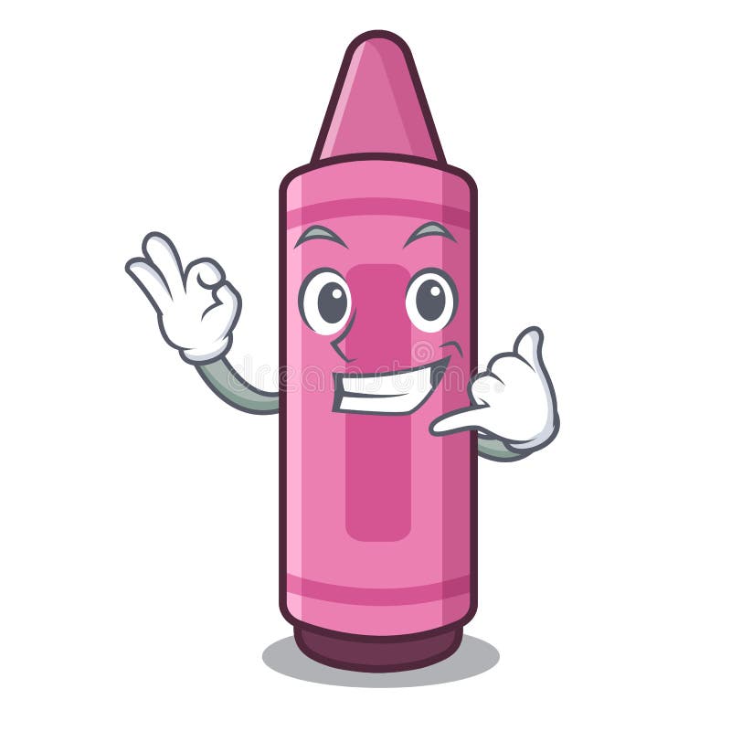 Call Me Pink Crayon Above Cartoon School Book Stock Vector ...
