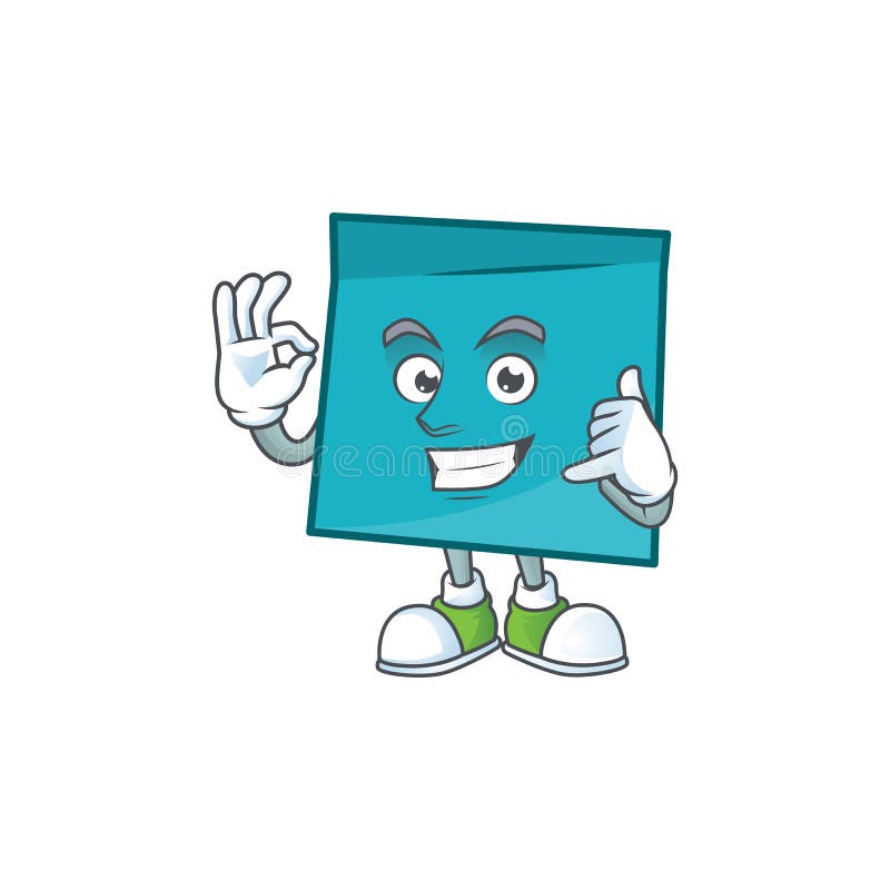 Call Me Rectangle Sticker Paper in Cartoon Character Stock Vector ...
