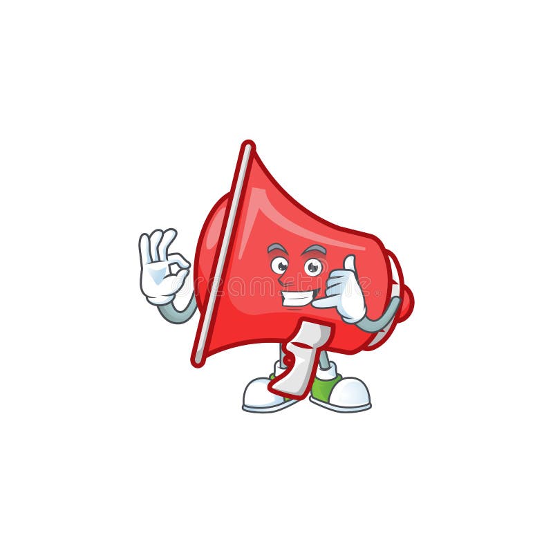 Call Me Red Loudspeaker with Cartoon Mascot Style Stock Vector ...